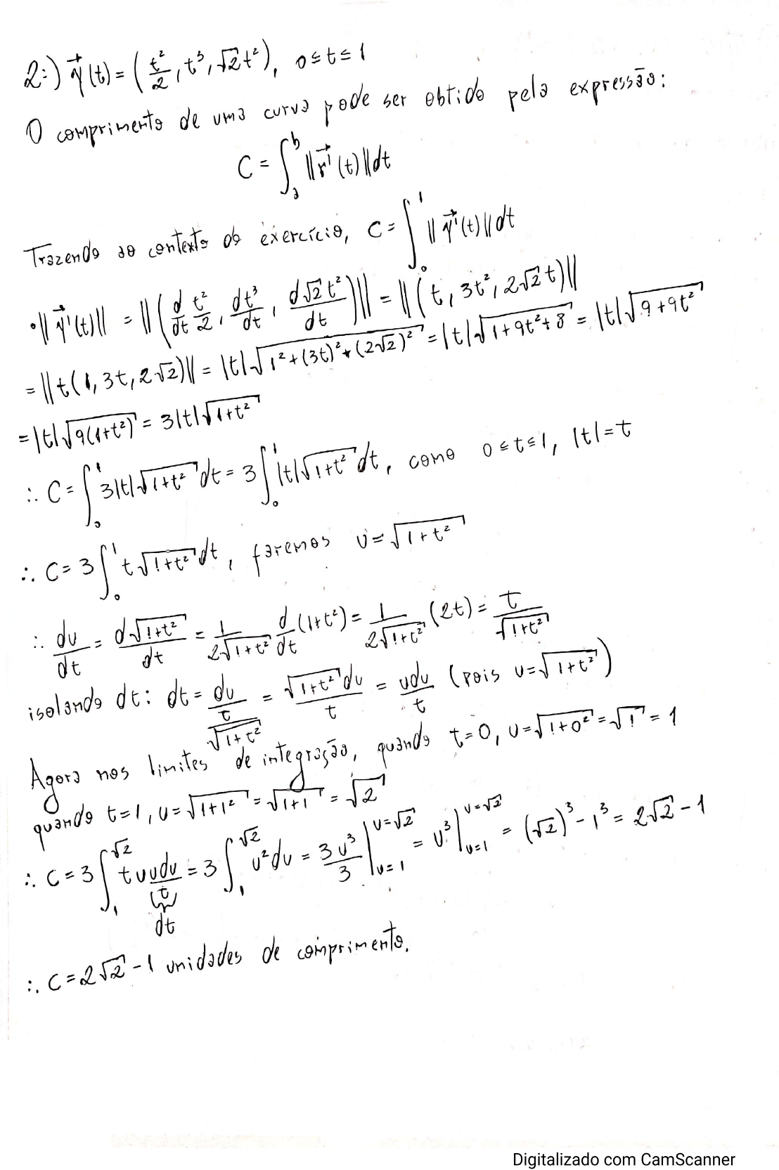 Cálculo (III) - Integral de Linha e Trabalho em Campo Vetorial ... Cálculo (III) - Integral de Linha e Trabalho em Campo Vetorial ...