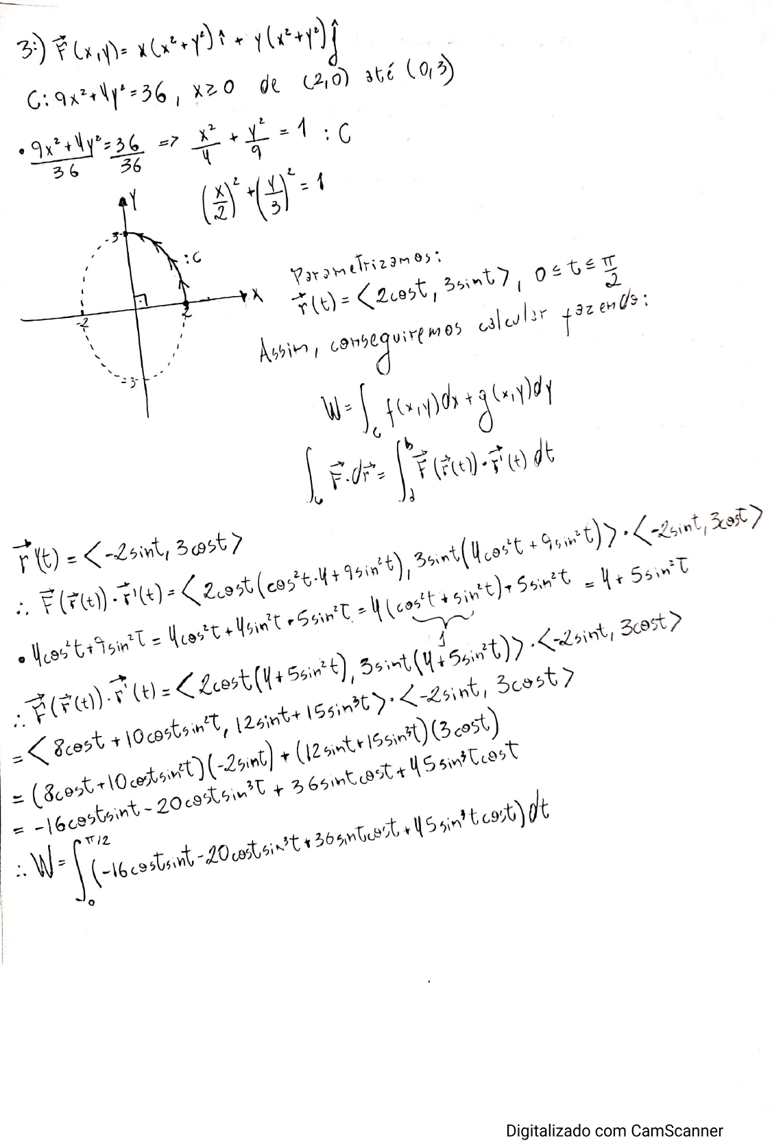 Cálculo (III) - Integral de Linha e Trabalho em Campo Vetorial ... Cálculo (III) - Integral de Linha e Trabalho em Campo Vetorial ...