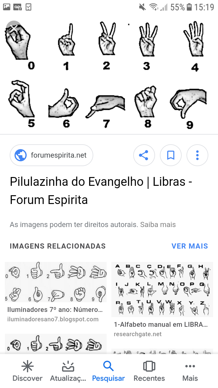 números em libras - Libras