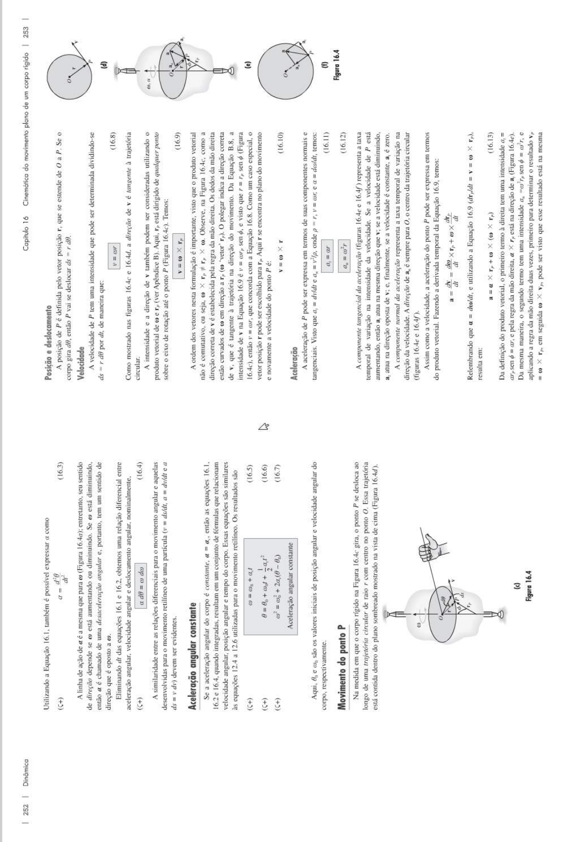 Cinemática do movimento plano de um corpo rígido - Cinemática dos Sólidos