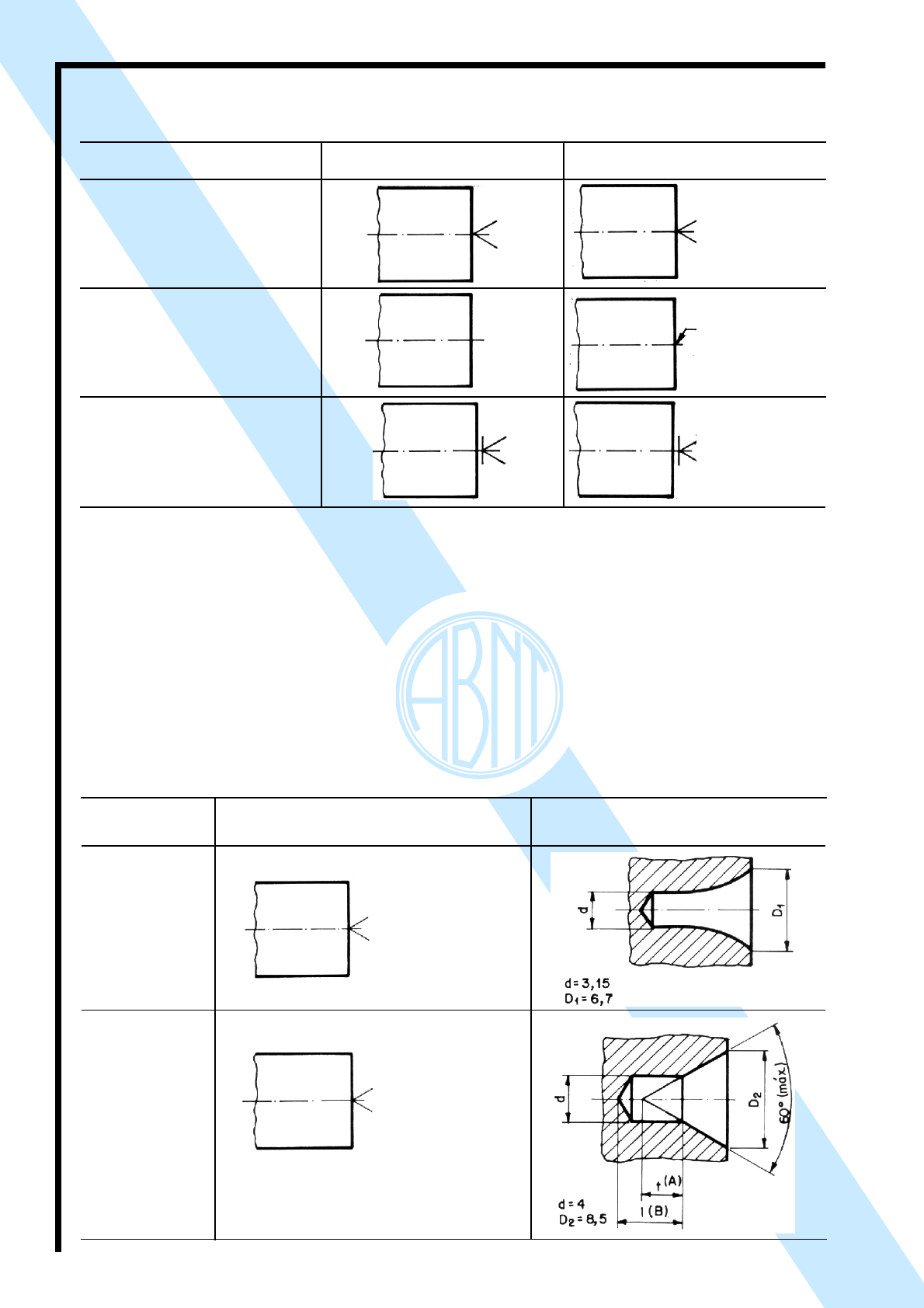 NBR-12288-1992 Representação simplificada de furos de centro - Desenho ...
