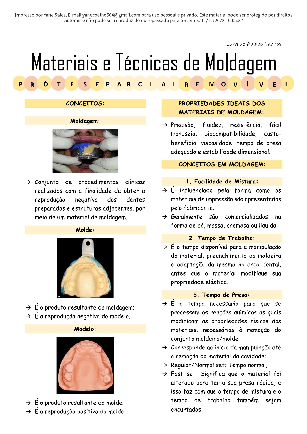 MOLDAGEM EM PPR - Protese Parcial Removivel