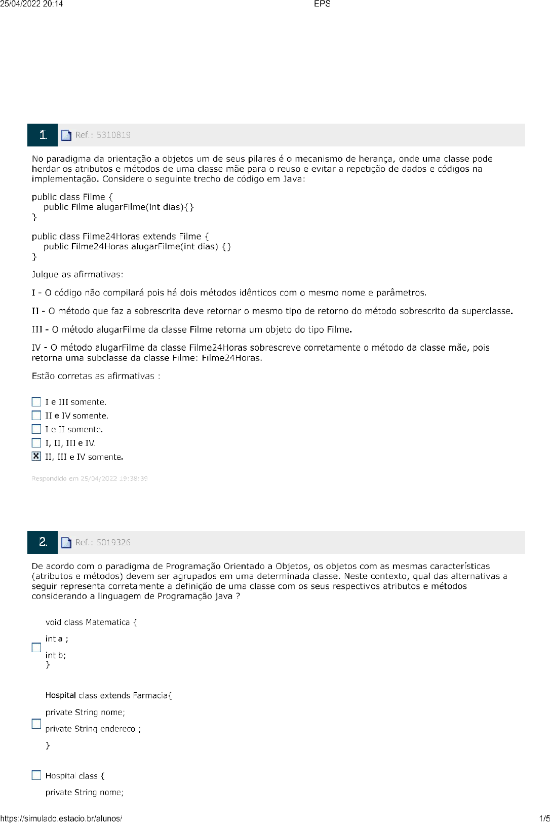 ProgamaÇÃo Orientada Objetos Em Java Av1 L Análise E Desenvolvimento De Sistemas