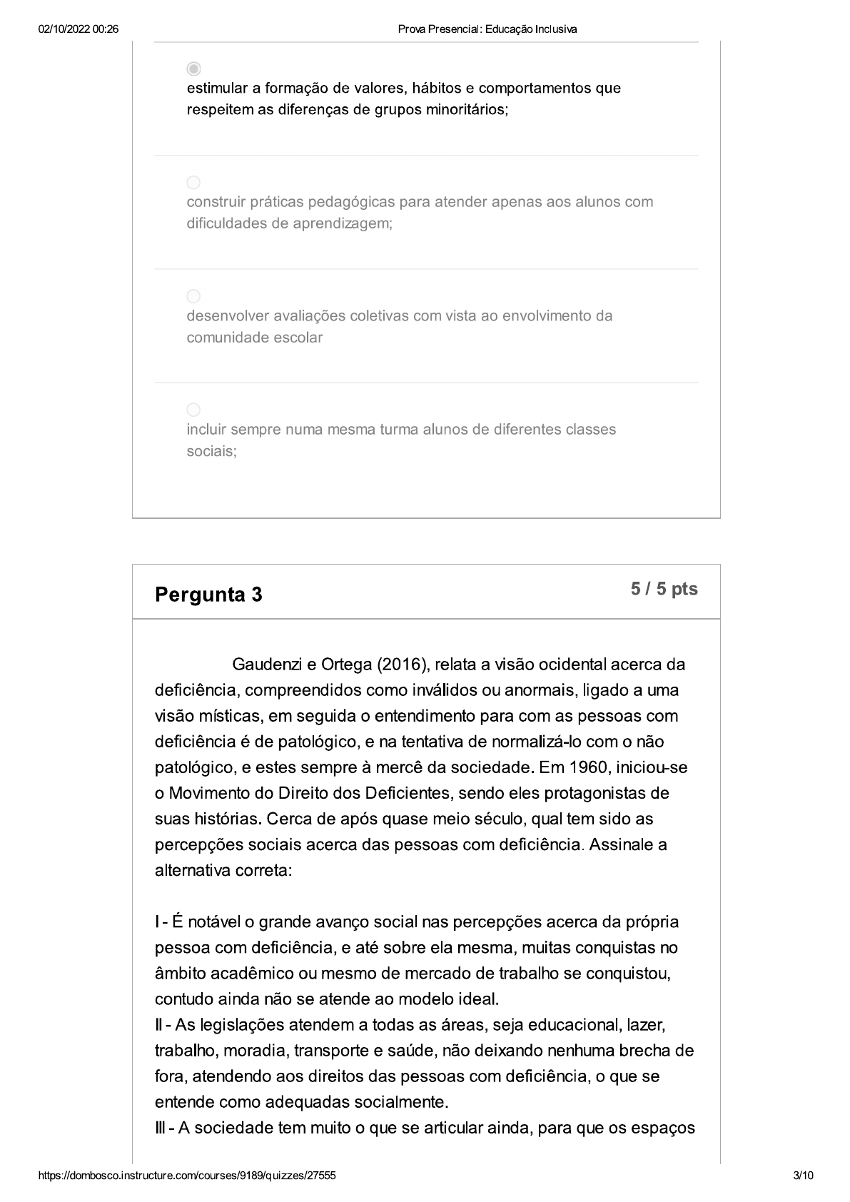 Prova Presencial Educação Inclusiva - Educação Inclusiva Prova Presencial Educação Inclusiva - Educação Inclusiva