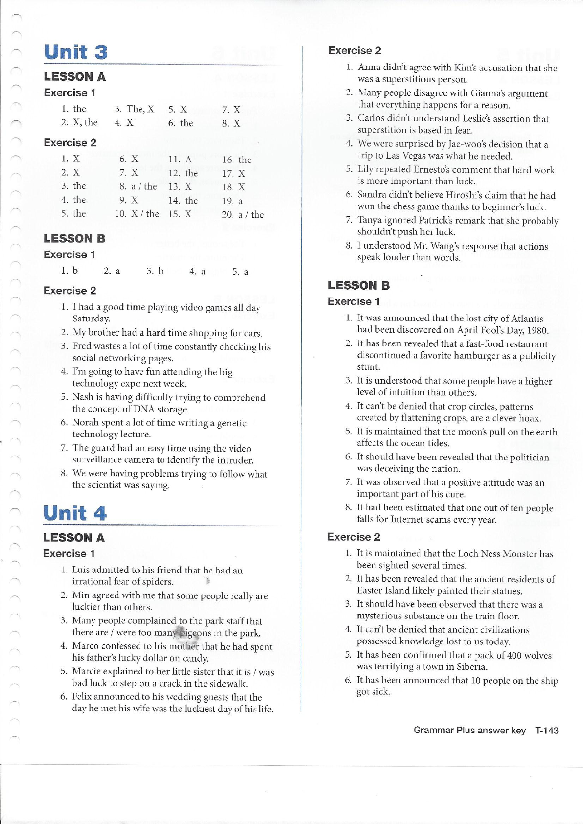 Passages -Level 2 - Grammar Plus and Vocabulary Plus Answer Key - Inglês