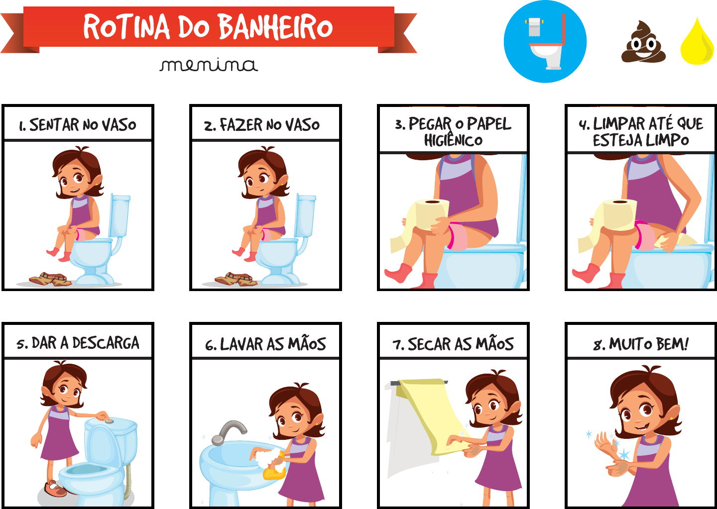 Grátis: ROTINA BANHEIRO MENINA - Material Claro e Objetivo em PDF para ...