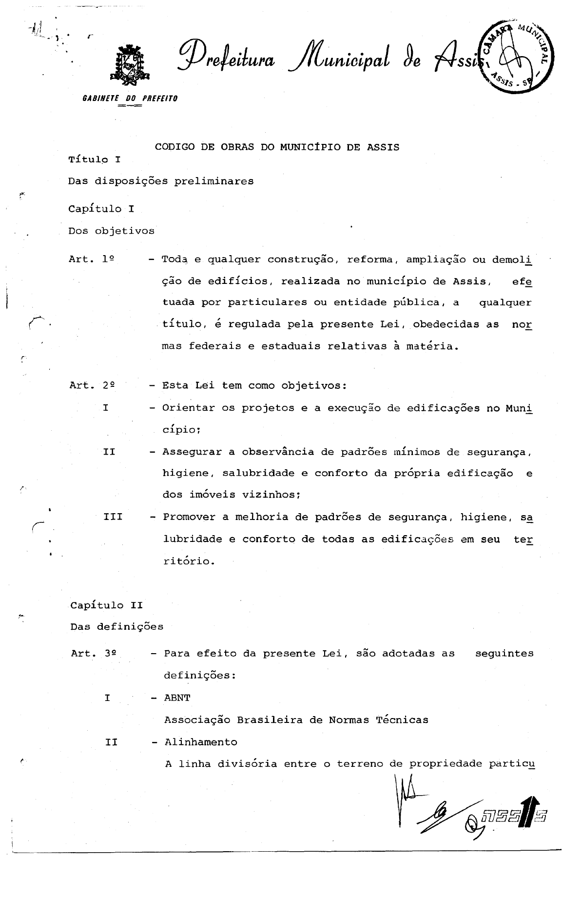 código de obras Assis - Arquitetura