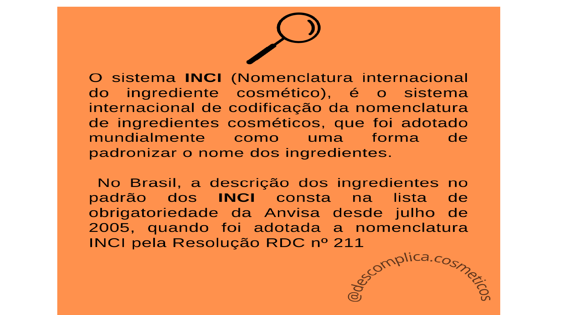 Nomenclatura de Matérias primas- INCI NAME - Cosmetologia