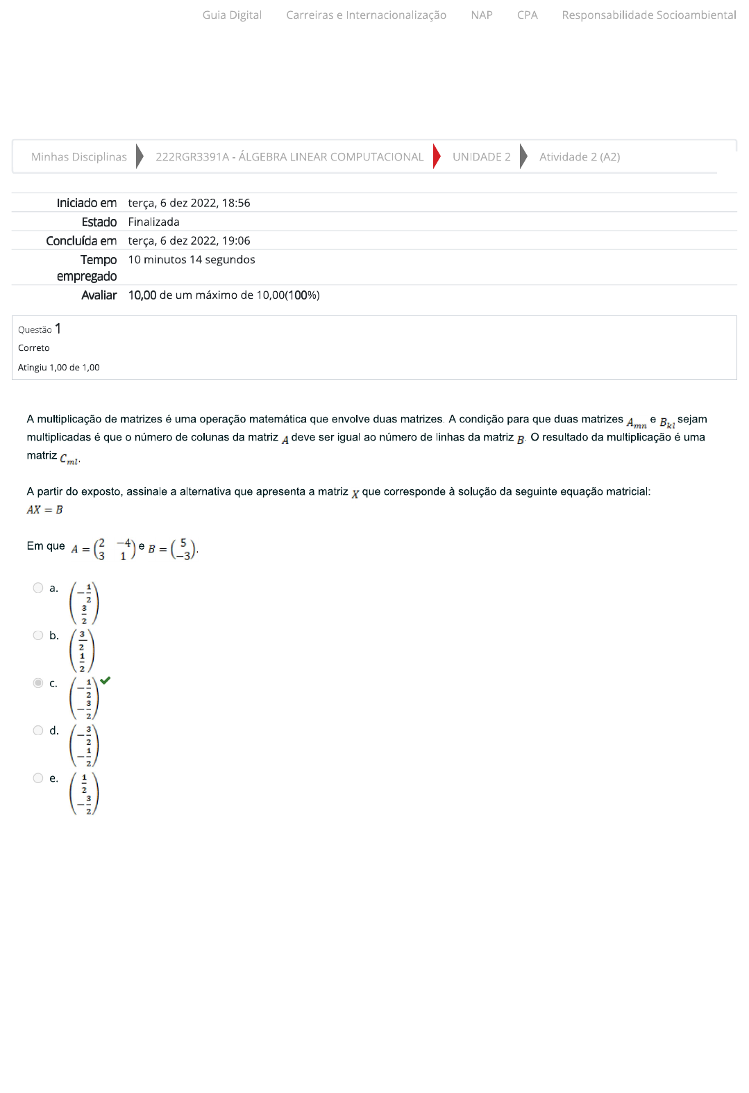 Atividade 02 - Álgebra Linear Computacional