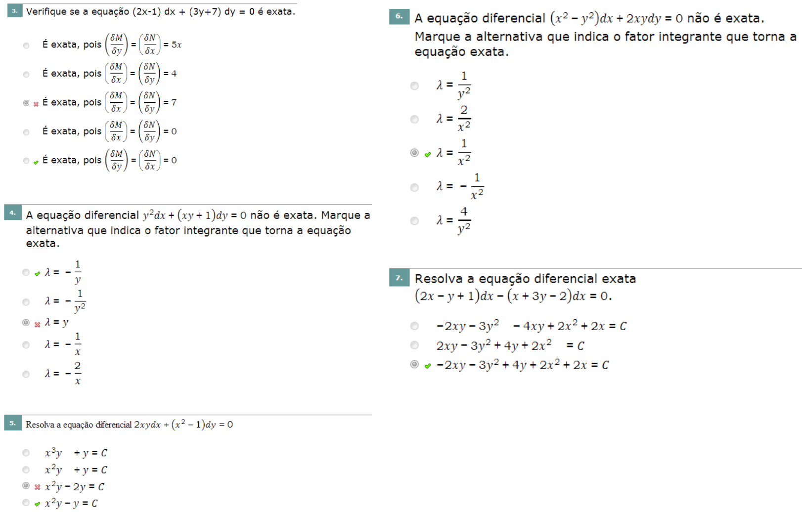 Avaliando Aprendizado 1 a 10 - CALCULO 3 2017 - Cálculo III