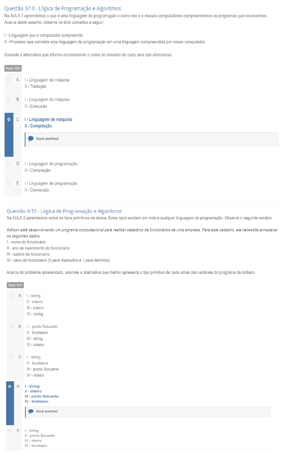 Apol 1 - Lógica de Programação e Algoritmo - (2021) - Lógica de Programação Apol 1 - Lógica de Programação e Algoritmo - (2021) - Lógica de Programação