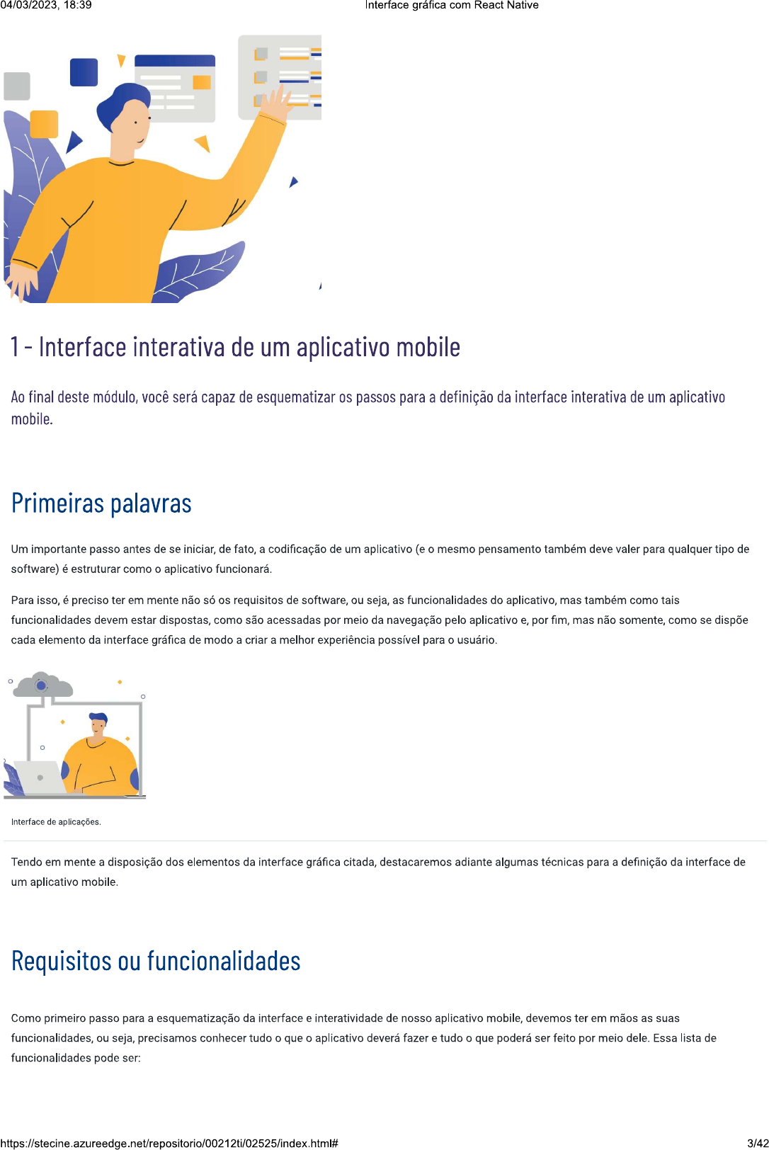 Tema 2 - Interface Gráfica Com React Native - Programação para ...