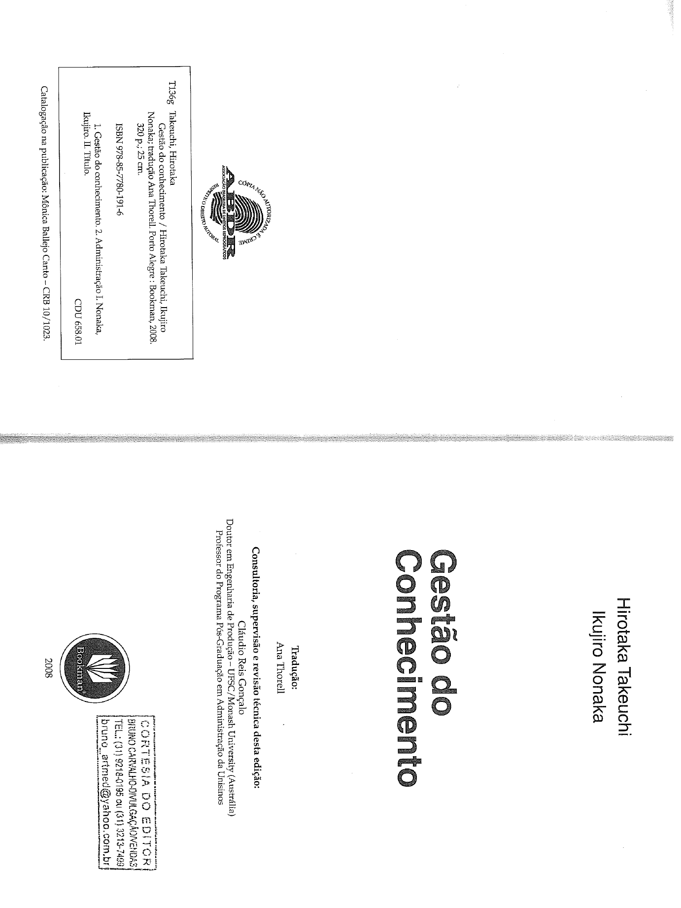 Livro 2004 Gestao do Conhecimeto Takeuchi & Nonaka - Gestão do Conhecimento Livro 2004 Gestao do Conhecimeto Takeuchi & Nonaka - Gestão do Conhecimento