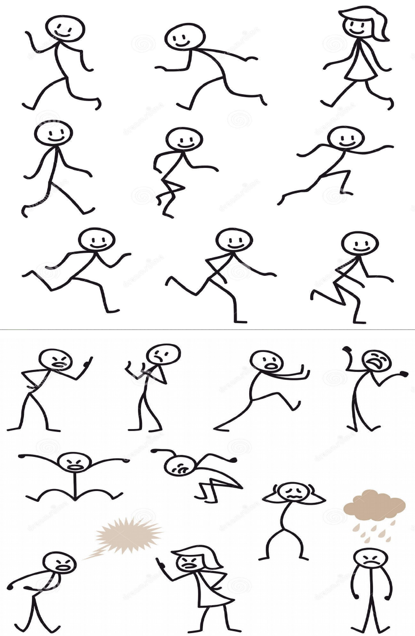 bonecos de palito - Arte