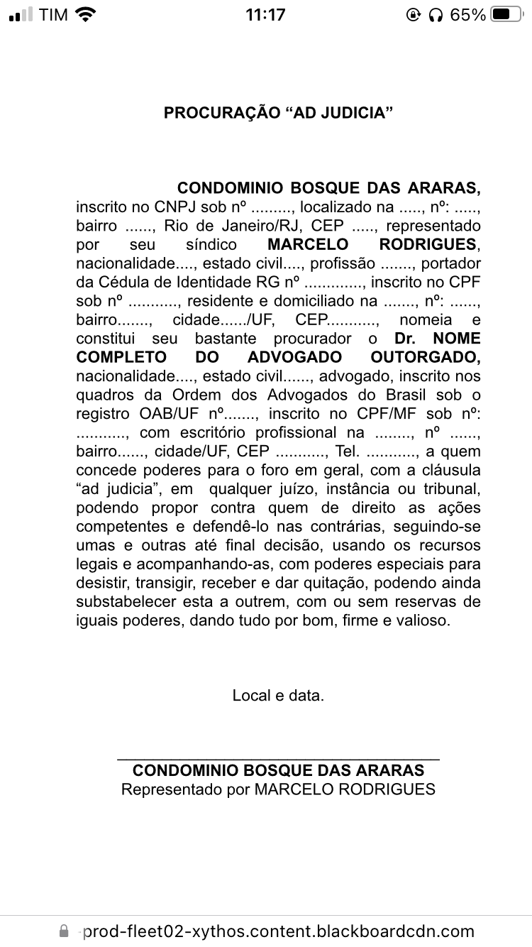 modelo de petição de ad judicia - Direito Civil I