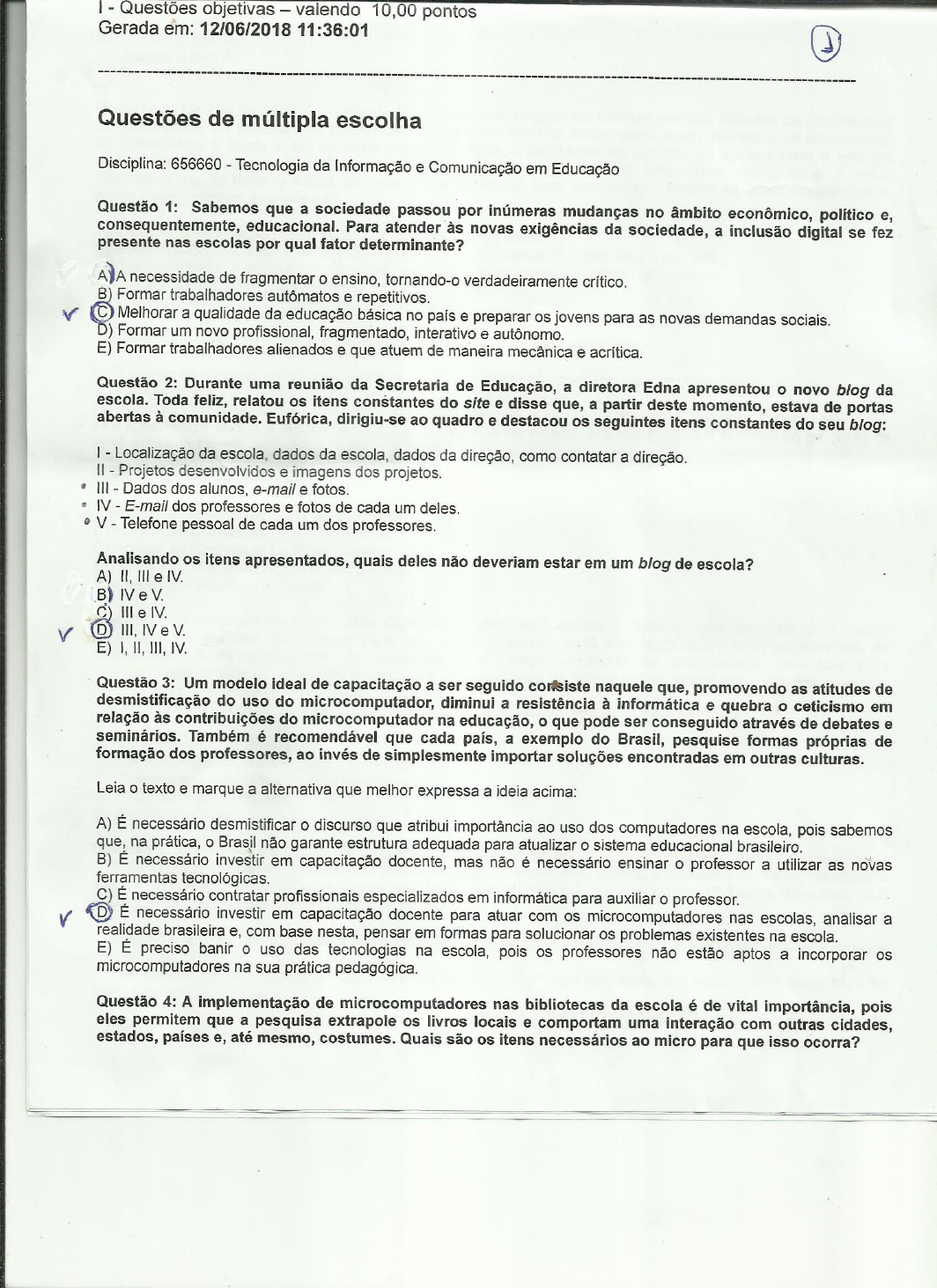 Prova Tecnologia Da Informação E Comunicação Em Educação Unip - RETOEDU