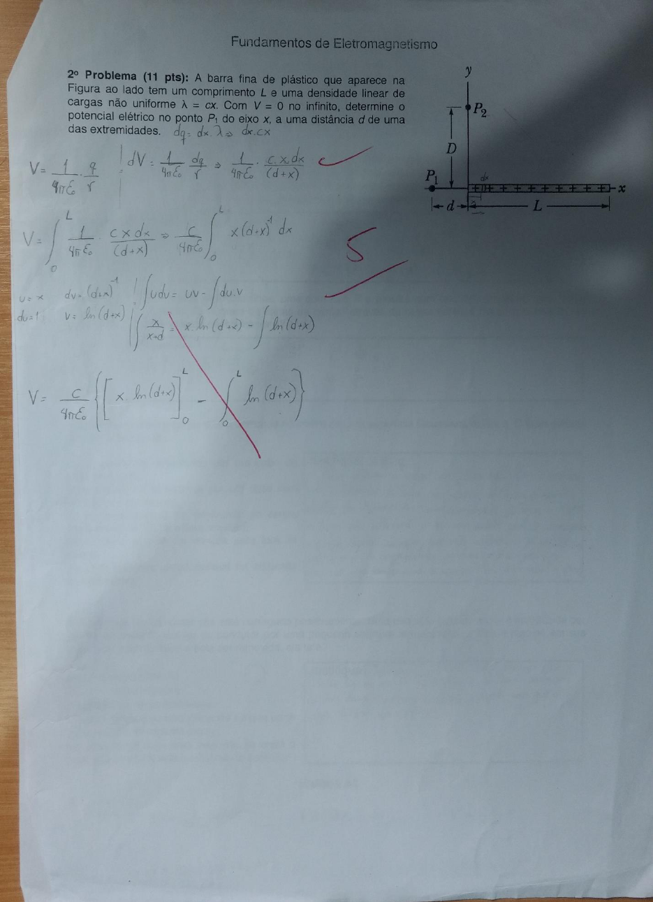 PROVA 1 ELETROMAG - Fundamentos de Eletromagnetismo