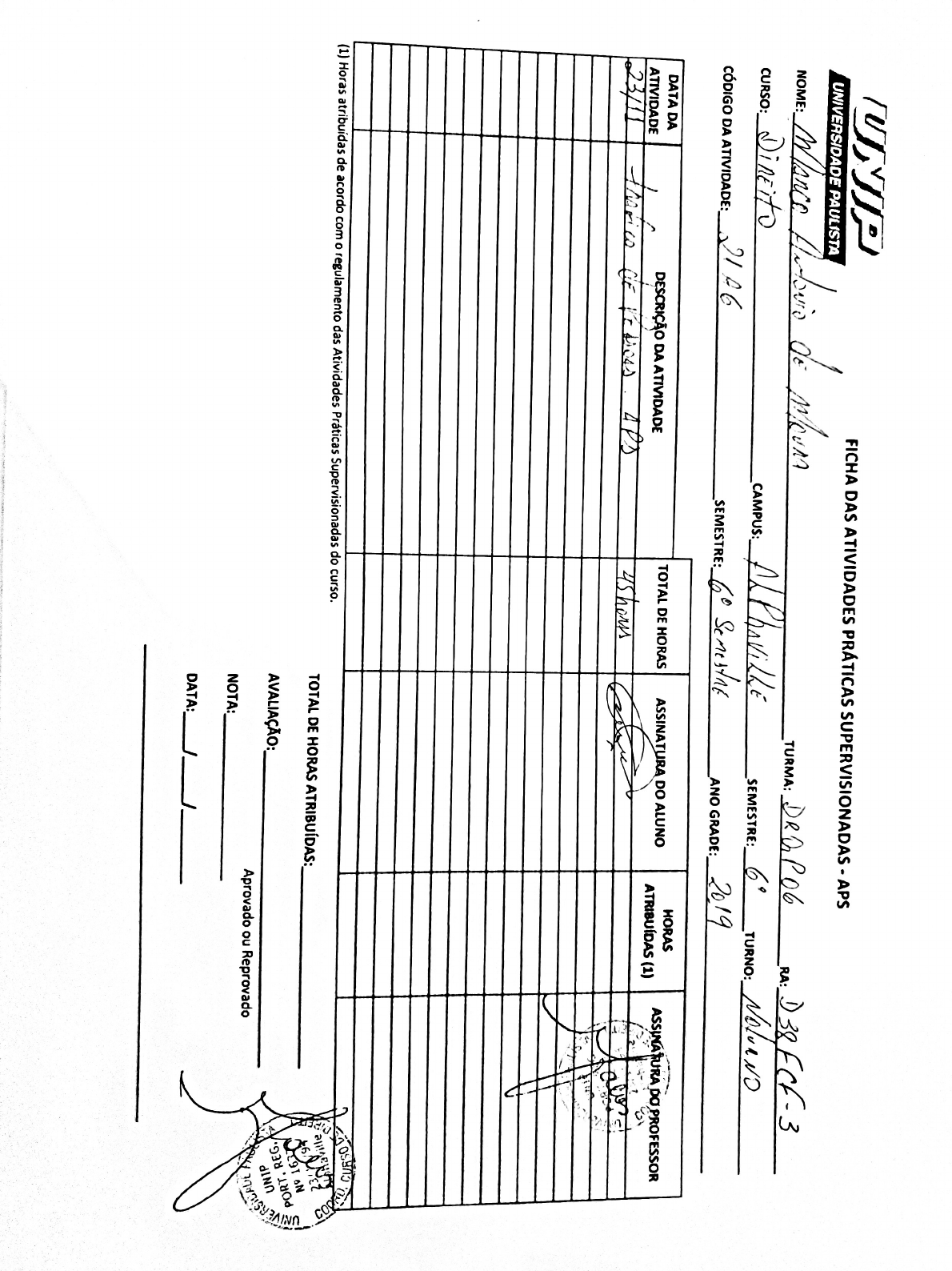 Ficha Aps - Assinada Alunos - Unip