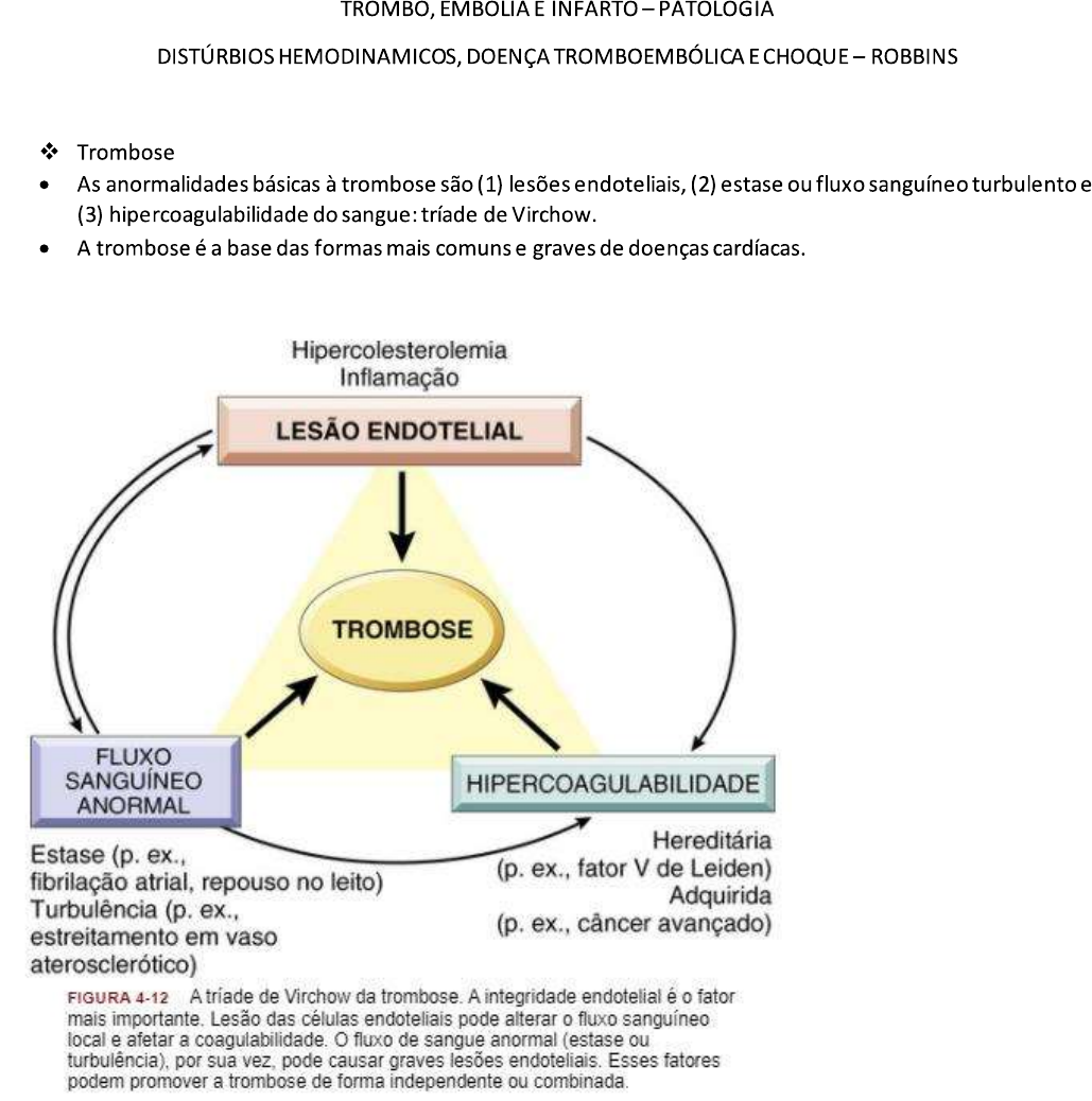 TROMBO, EMBOLO e CHOQUE - Patologia I