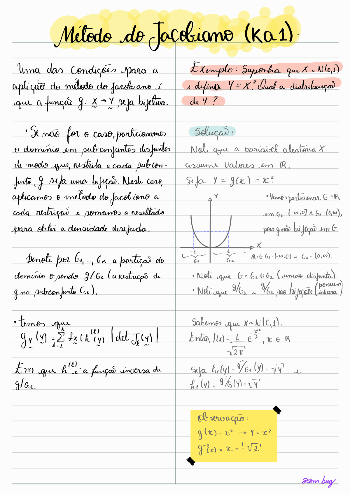 Aula 7 - método do jacobiano (k a 1) - Probabilidade e Estatística