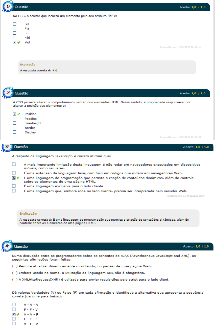 Simulado 1 - Desenvolvimento Web, Php, Html,css