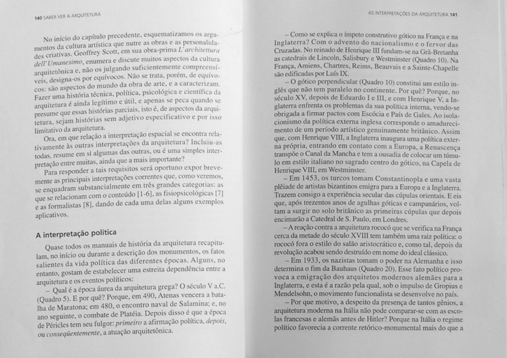 SABER VER A ARQUITETURA Capítulo 5 AS INTERPRETAÇÕES DA ARQUITETURA ...