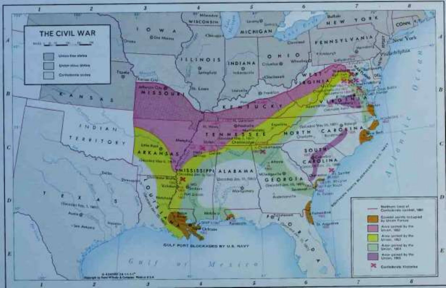 Mapa Da Guerra Civil Americana