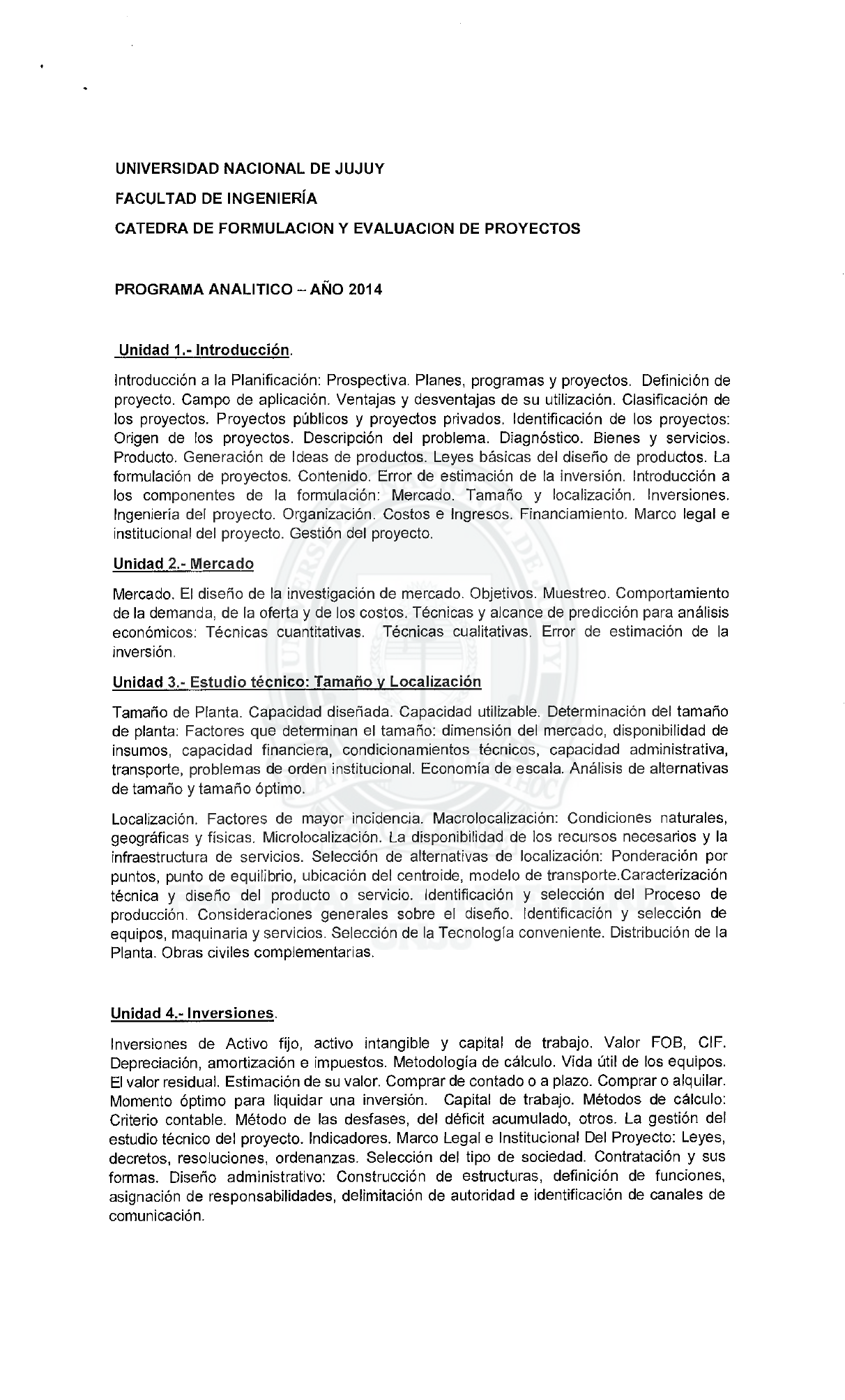 2014 Formulación Y Evaluación De Proyectos Outros 7100