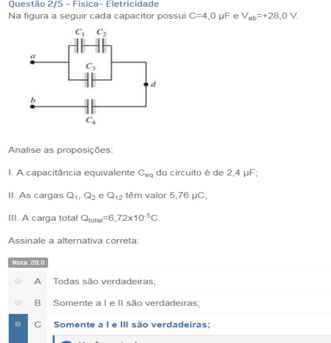 Apol 2 Física Eletricidade - Física – Eletricidade e Eletromagnetismo Apol 2 Física Eletricidade - Física – Eletricidade e Eletromagnetismo