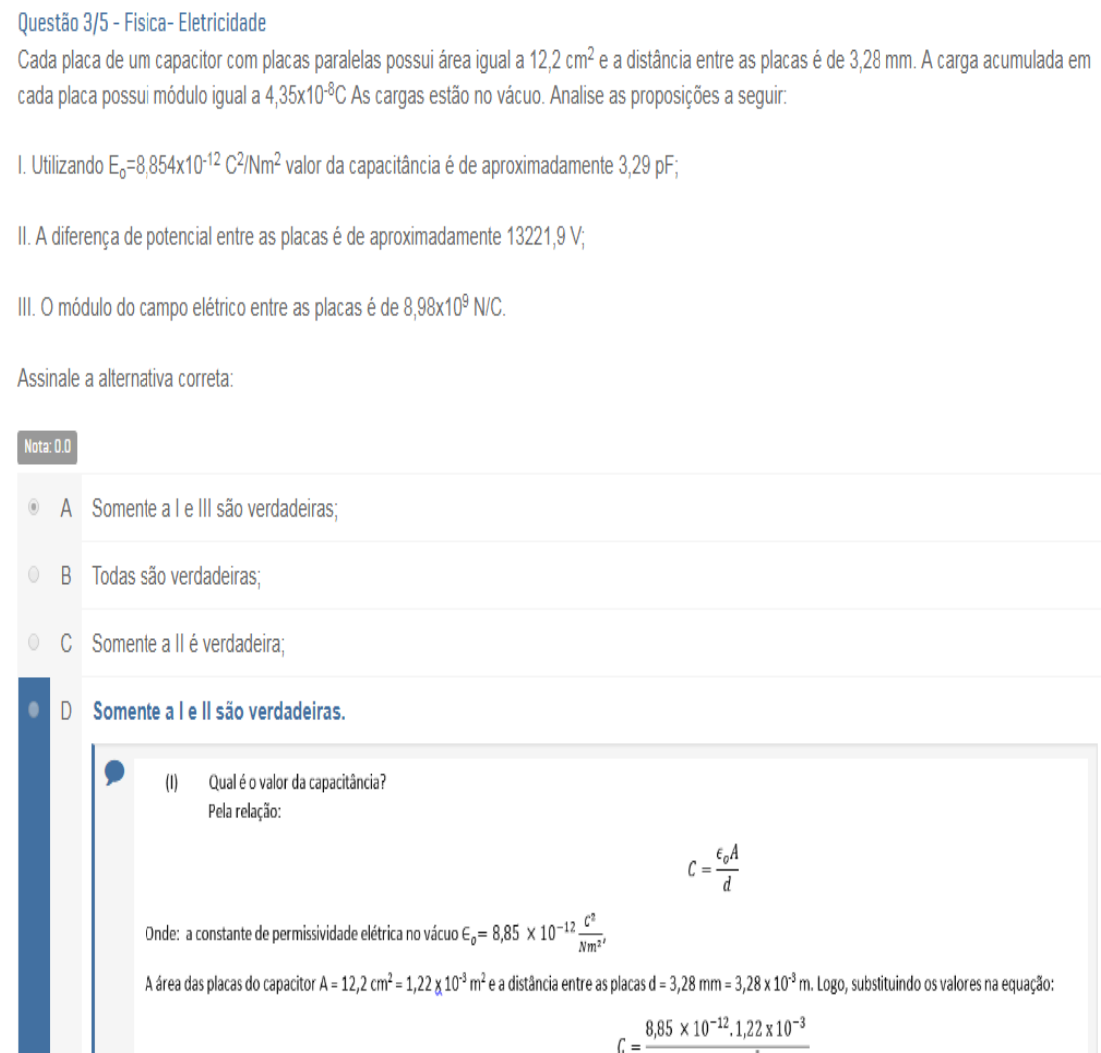 Apol 2 Física Eletricidade - Física – Eletricidade e Eletromagnetismo Apol 2 Física Eletricidade - Física – Eletricidade e Eletromagnetismo