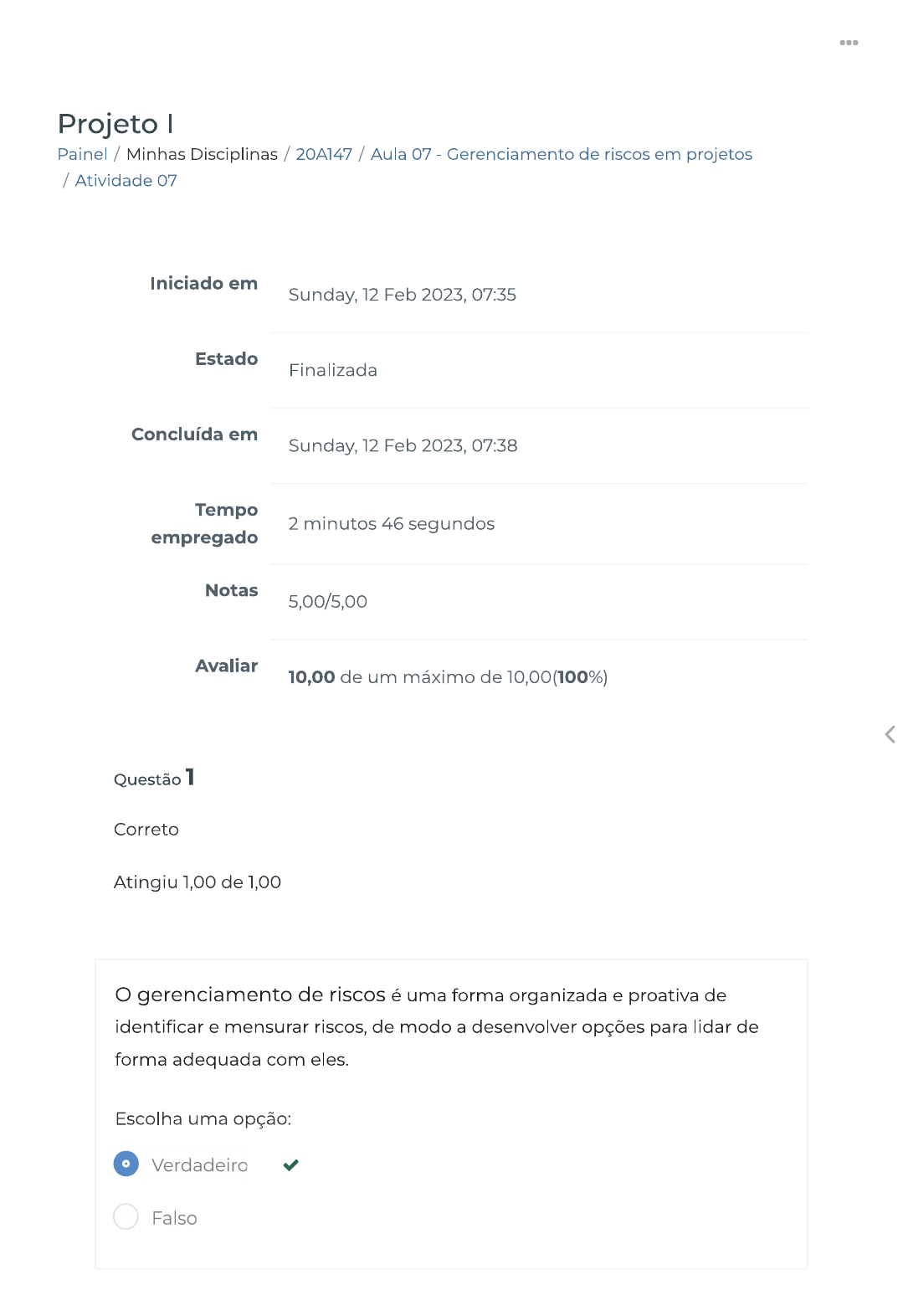 Aula o7 Projetos I 20A147 - Projetos