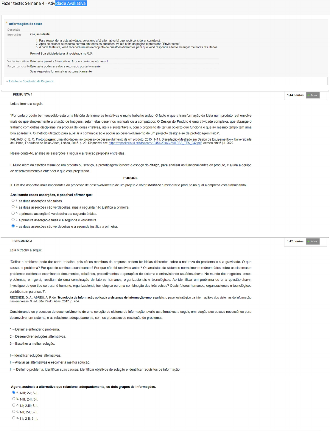 Atividade Para Avaliação Engenharia De Informação Semana 4 Univesp