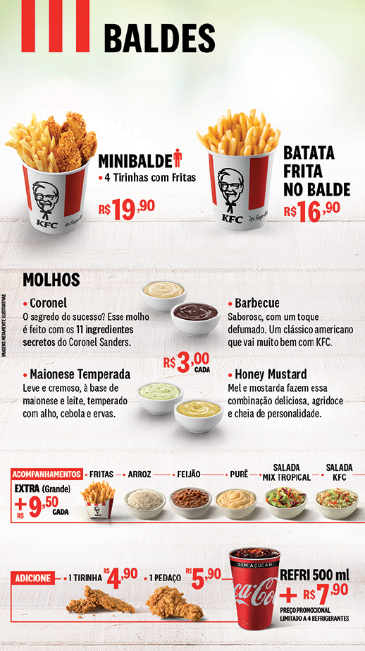 Balde De Precos Do Menu Kfc KFC A última Sexta Do Mês Combina Com