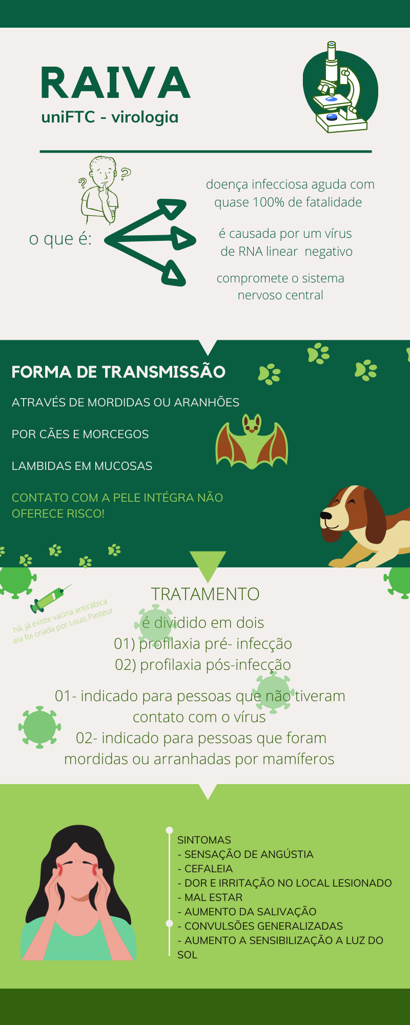 infográfico sobre o VÍRUS DA RAIVA - Virologia