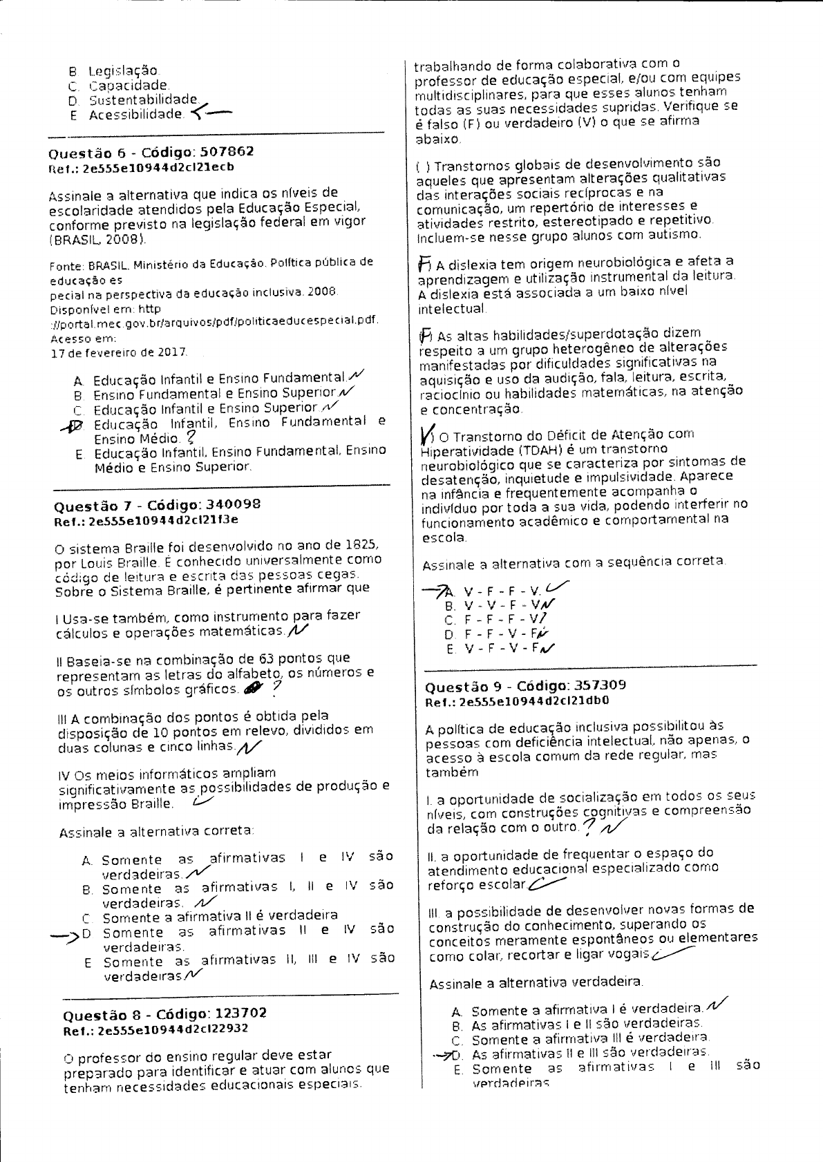 PROVA PRESENCIAL COM GABARITO - Educação Inclusiva PROVA PRESENCIAL COM GABARITO - Educação Inclusiva
