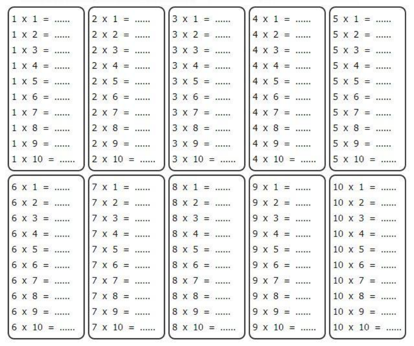 Tabuada Do 6 E Do 7 - BINKEDU