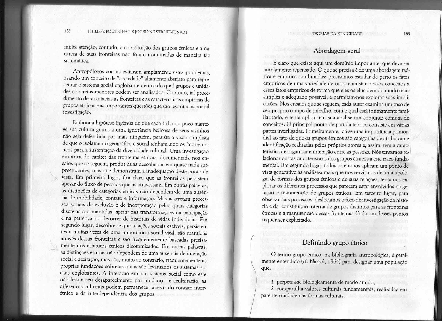 Teorias da etnicidade - Antropologia I