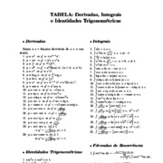 tabela de integral - Cálculo I